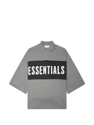 Fear Of God Essentials Panelled Cropped Polo Shirt - Grey