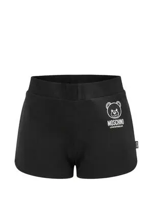 Moschino Teddy Bear Logo-print Shorts - Black