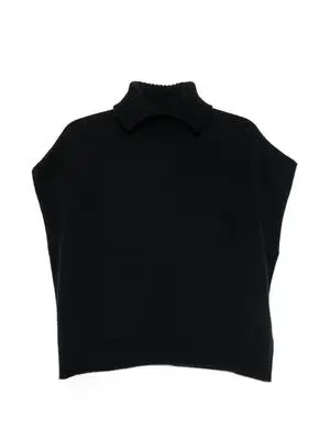 NICHOLSON & NICHOLSON Puff Ribbed-collar Sleeveless Sweater - Black