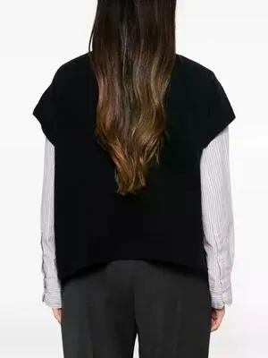 NICHOLSON & NICHOLSON Puff Ribbed-collar Sleeveless Sweater