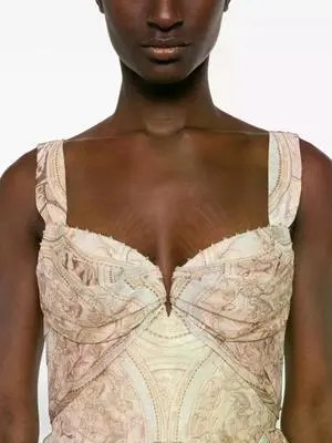 Zimmermann Graphic-print Flared Mini Dress - Neutrals