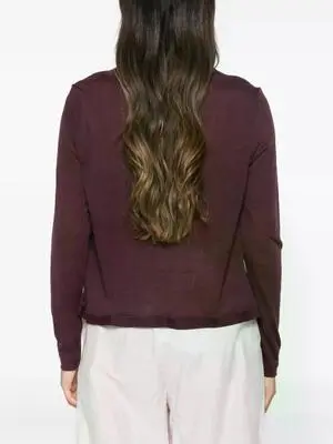 WHYCI Patterned V-neck Cardigan - Purple