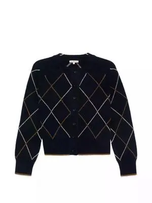 MOISMONT Argyle-pattern Cardigan - Blue