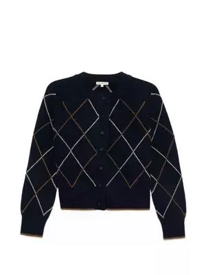 MOISMONT Argyle-pattern Cardigan - Blue