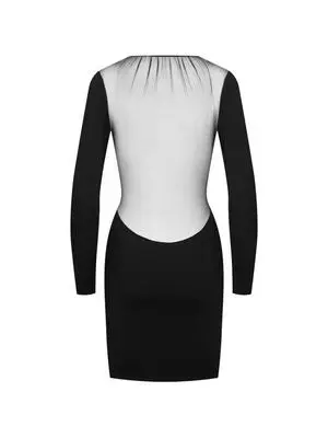 SCANDALE Nuit Fauve Mesh-panel Mini Dress