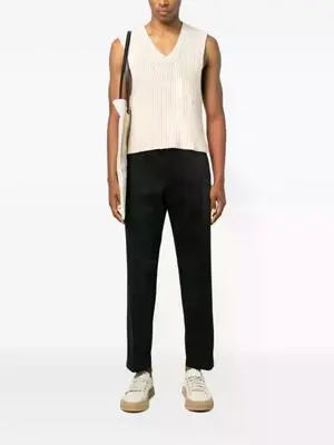 JIL SANDER Straight-leg Cotton Trousers - Black