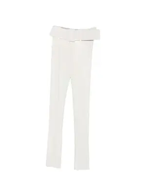 Patrizia Pepe Belted Slim-fit Trousers - Grey