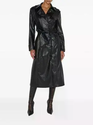 Elisabetta Franchi Scale-texture Trench Coat