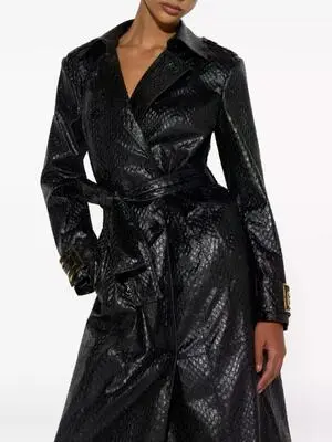 Elisabetta Franchi Scale-texture Trench Coat