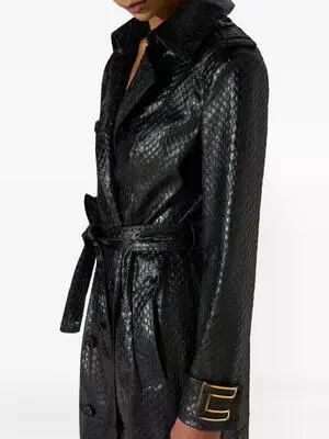 Elisabetta Franchi Scale-texture Trench Coat