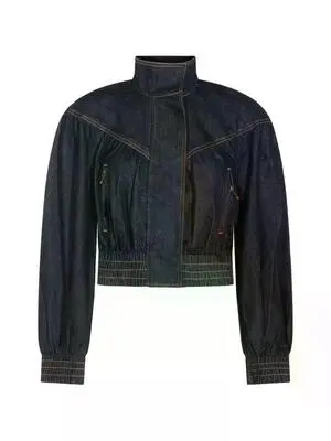 Zimmermann High-neck Cropped Denim Jacket