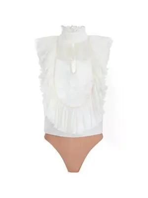 Elisabetta Franchi Bodysuit In Georgette And Lace