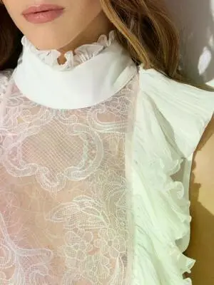 Elisabetta Franchi Bodysuit In Georgette And Lace