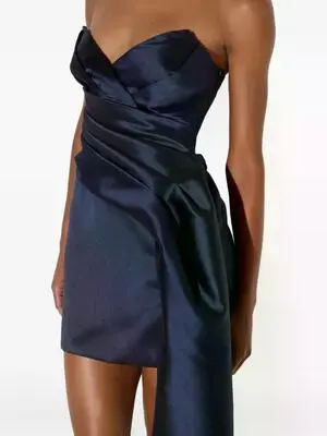 Elisabetta Franchi Mini Dress In Gazar Fabric With Tail-like Fabric Panel