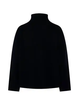 ALLUDE High-neck Dropped-shoulder Sweater