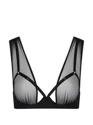 SCANDALE Nuit Fauve Mesh-panel Bra - Black