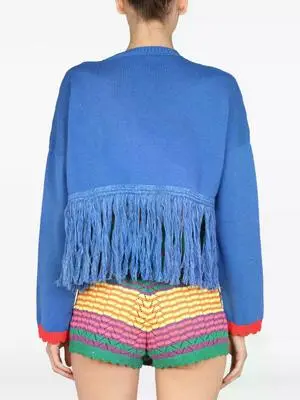 GALLO Fringe-trimmed Logo-embroidered Sweater