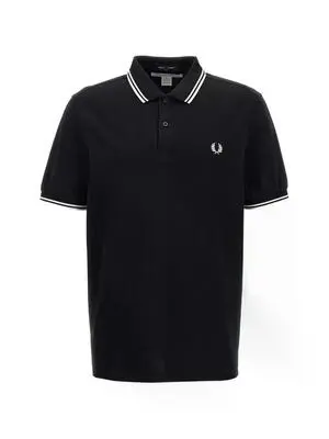 Comme Des Garçons X Fred Perry Logo-embroidered Polo Shirt - Blue