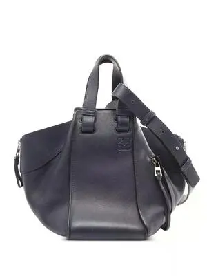 Loewe 2000s Small Hammock Leather Tote Bag - Blue