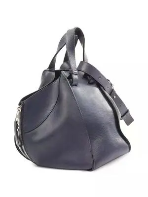 Loewe 2000s Small Hammock Leather Tote Bag - Blue