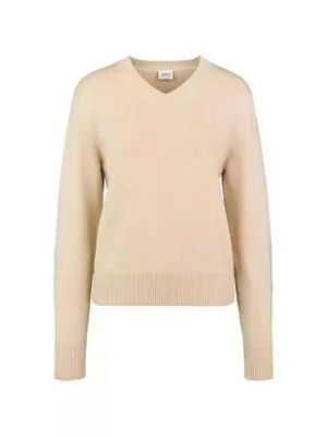 TOD'S Leather-patch V-neck Sweater - Neutrals