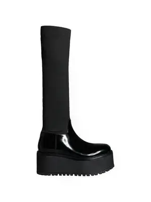 Dolce & Gabbana Patent Leather Knit Boots