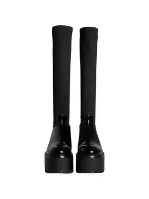 Dolce & Gabbana Patent Leather Knit Boots