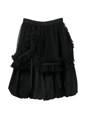 Noir Kei Ninomiya Ruffled Midi Skirt - Black