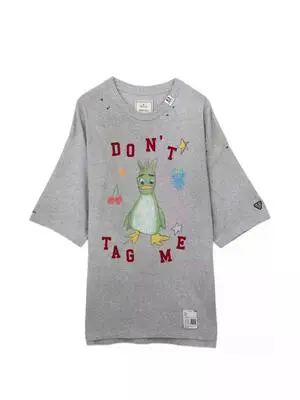 Mihara Yasuhiro Graphic-print Distressed T-shirt - Grey