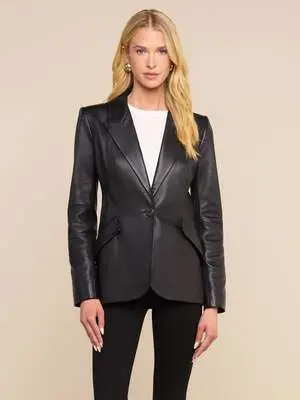 L'Agence Chamberlain Leather Blazer