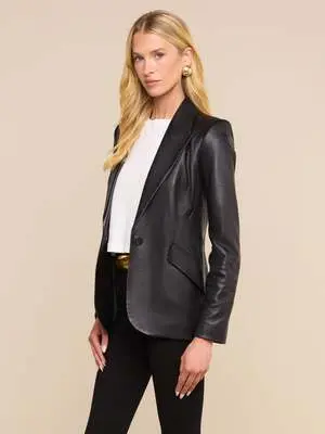 L'Agence Chamberlain Leather Blazer