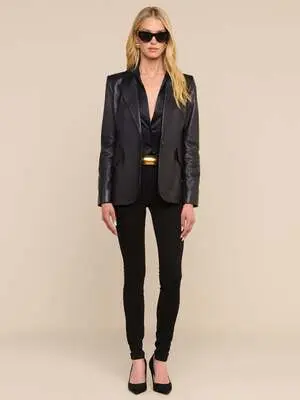 L'Agence Chamberlain Leather Blazer