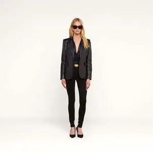 L'Agence Chamberlain Leather Blazer - Black