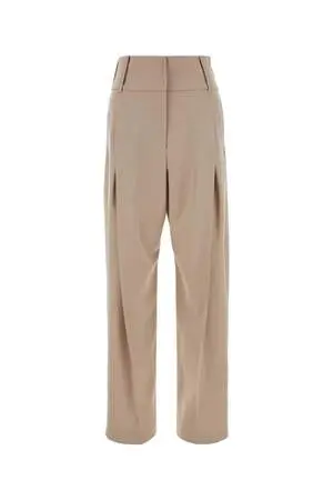 Sportmax Sand Stretch Wool Wide-leg Girino Pant - Brown