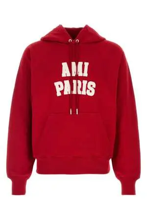 AMI Paris Cotton Oversize Sweatshirt - Red