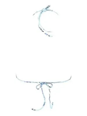 Emilio Pucci Top Bikini Con Stampa - Blue