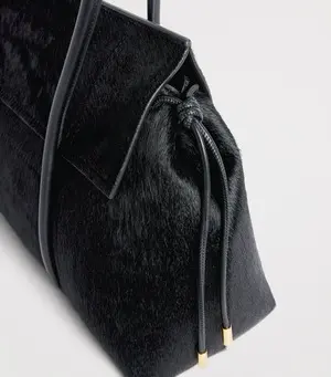 Harrods Medium Calf Hair Marcie Shoulder Bag