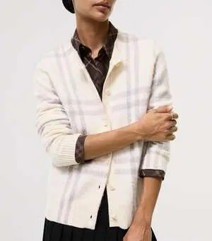 Burberry Cashmere Check Cardigan