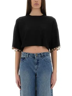 Rabanne Knit Crop T-shirt - Black