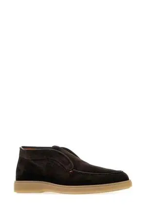 Santoni Dark Suede Digits Loafers