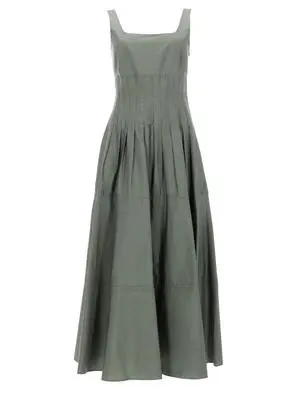 Max Mara Abito Midi In Cotone - Green