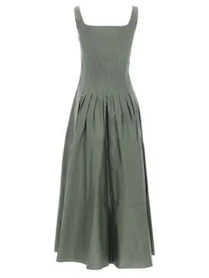 Max Mara Abito Midi In Cotone - Green