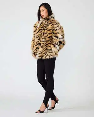 Steve Madden Alexx Coat Long Sleeve Faux Fur Jackets & Coats