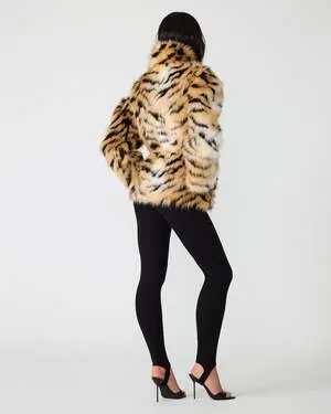 Steve Madden Alexx Coat Long Sleeve Faux Fur Jackets & Coats
