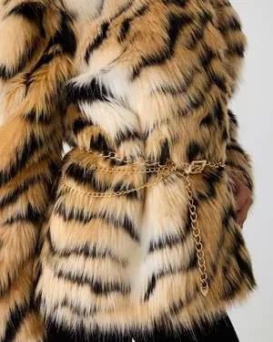 Steve Madden Alexx Coat Long Sleeve Faux Fur Jackets & Coats