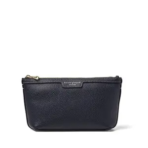 ASPINAL OF LONDON Hudson Small Pouch In Milled Pebble Navy