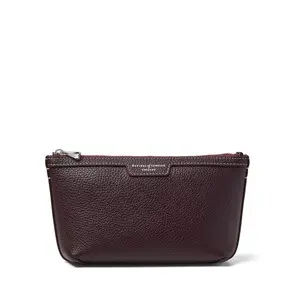 ASPINAL OF LONDON Hudson Small Pouch In Milled Pebble - Red