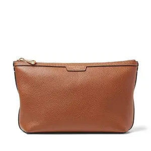 ASPINAL OF LONDON Hudson Large Pouch In Wine Milled Pebble - Tan