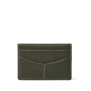 ASPINAL OF LONDON Hudson Slim Credit Card Holder In Milled Pebble - Green