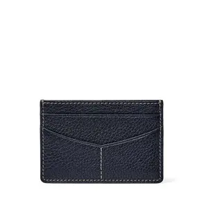 ASPINAL OF LONDON Hudson Slim Credit Card Holder In Milled Pebble - Navy